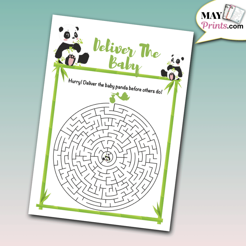 Panda Themed Baby Shower Games For Baby Boys