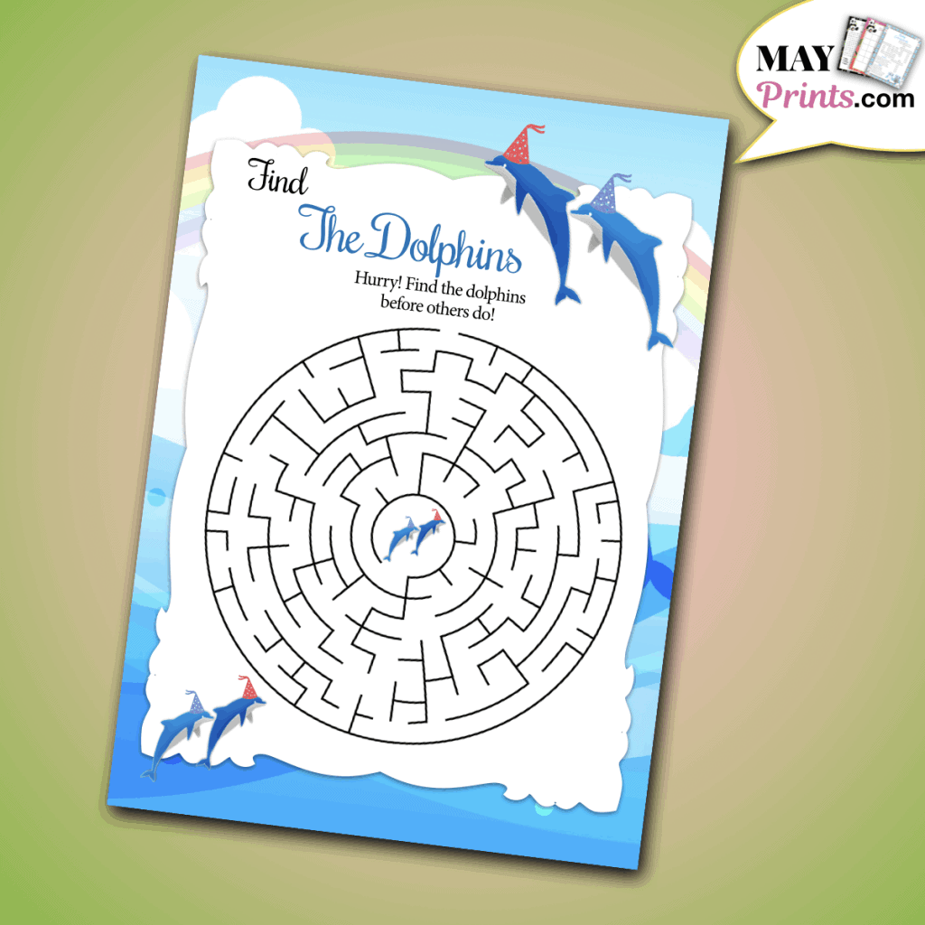 Printable Dolphin Birthday Party Games For Kids