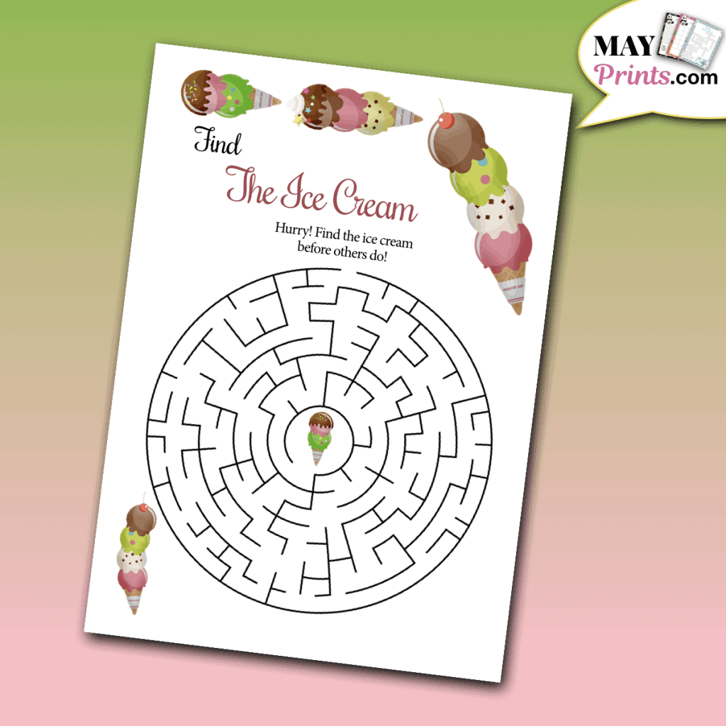 Ice Cream Birthday Party Games For Little Girls - 10 Printable Games