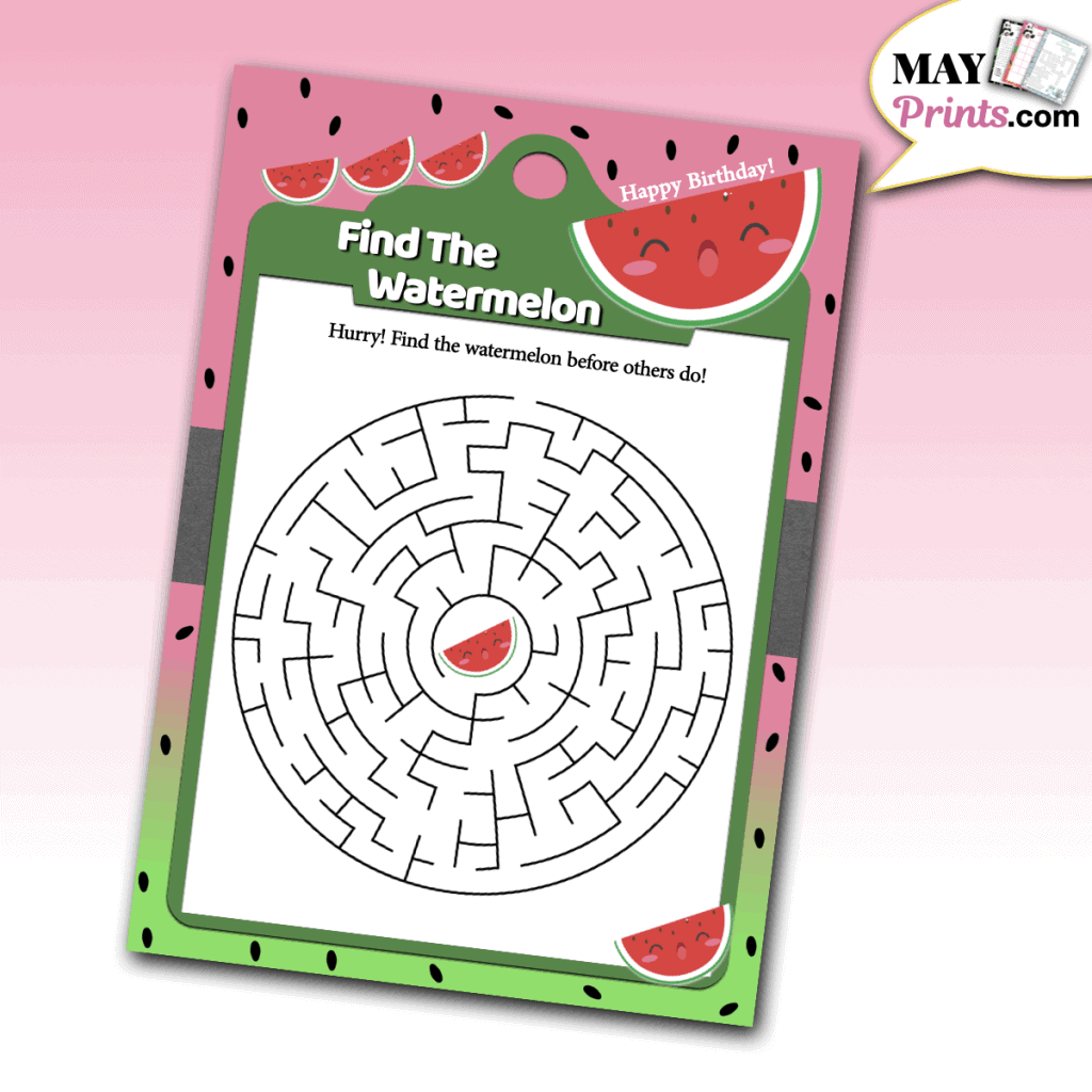 Watermelon Birthday Party Games - 10 PRINTABLE GAMES